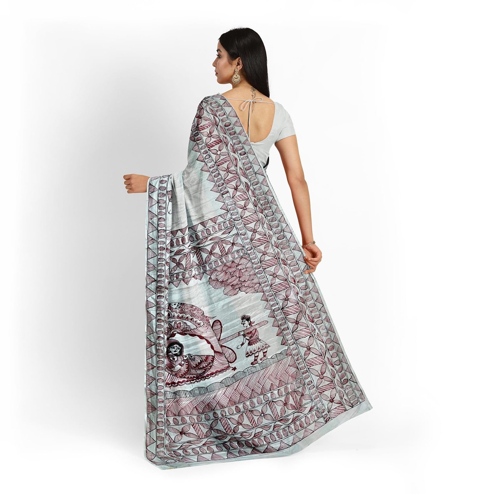 Authentic Tussar Ghicha Silk Saree – Silkmark Certified, Hand-Painted ...