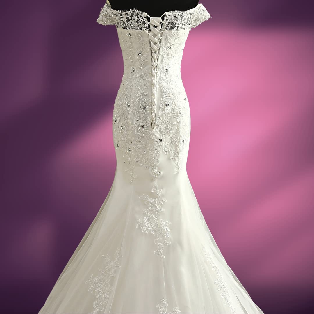 GOWNLINK Women Maxi Christian Catholic Wedding White Mermaid Gown ...