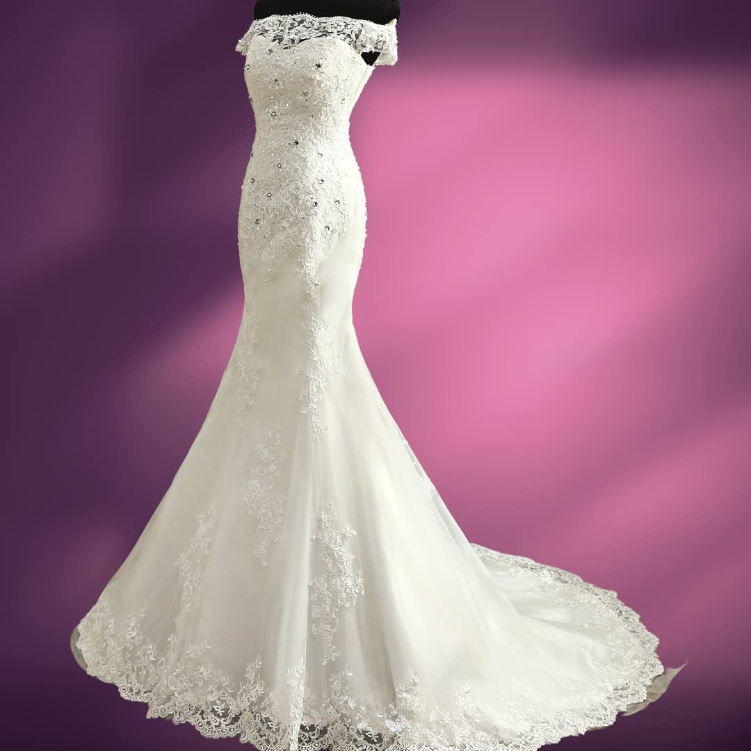 GOWNLINK Women Maxi Christian Catholic Wedding White Mermaid Gown ...